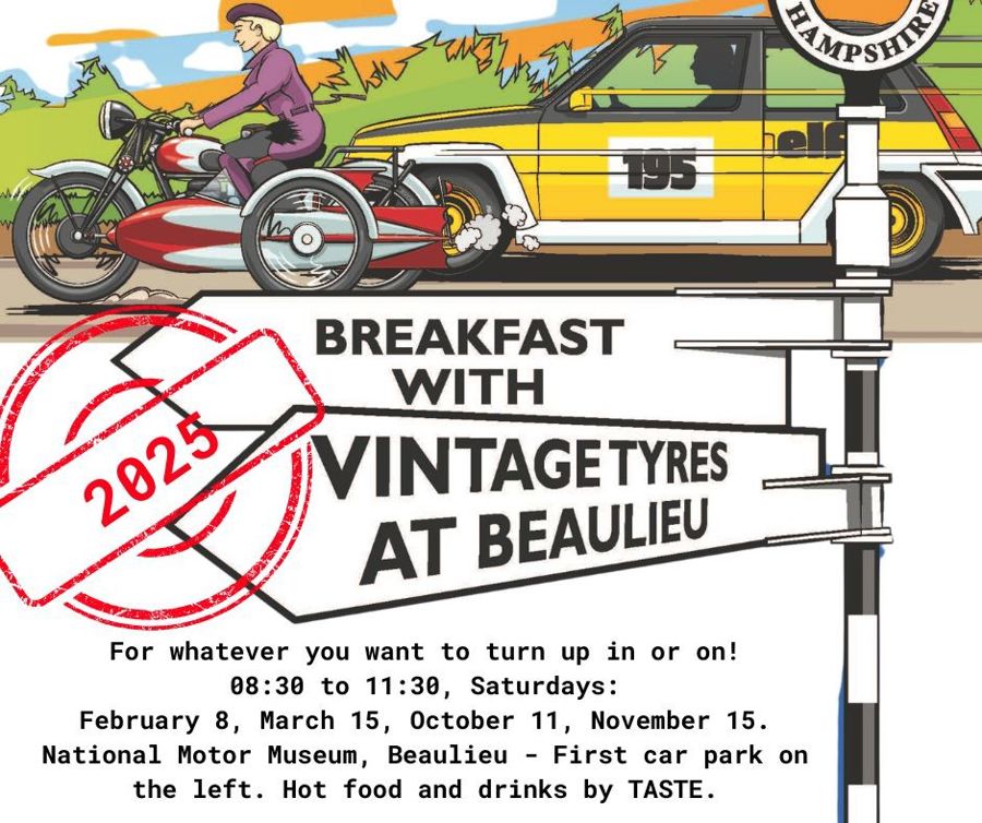 Breakfast with Vintage Tyres at Beaulieu October